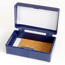 Micro Slide Storage Box, 12 Slide Capacity, Blue